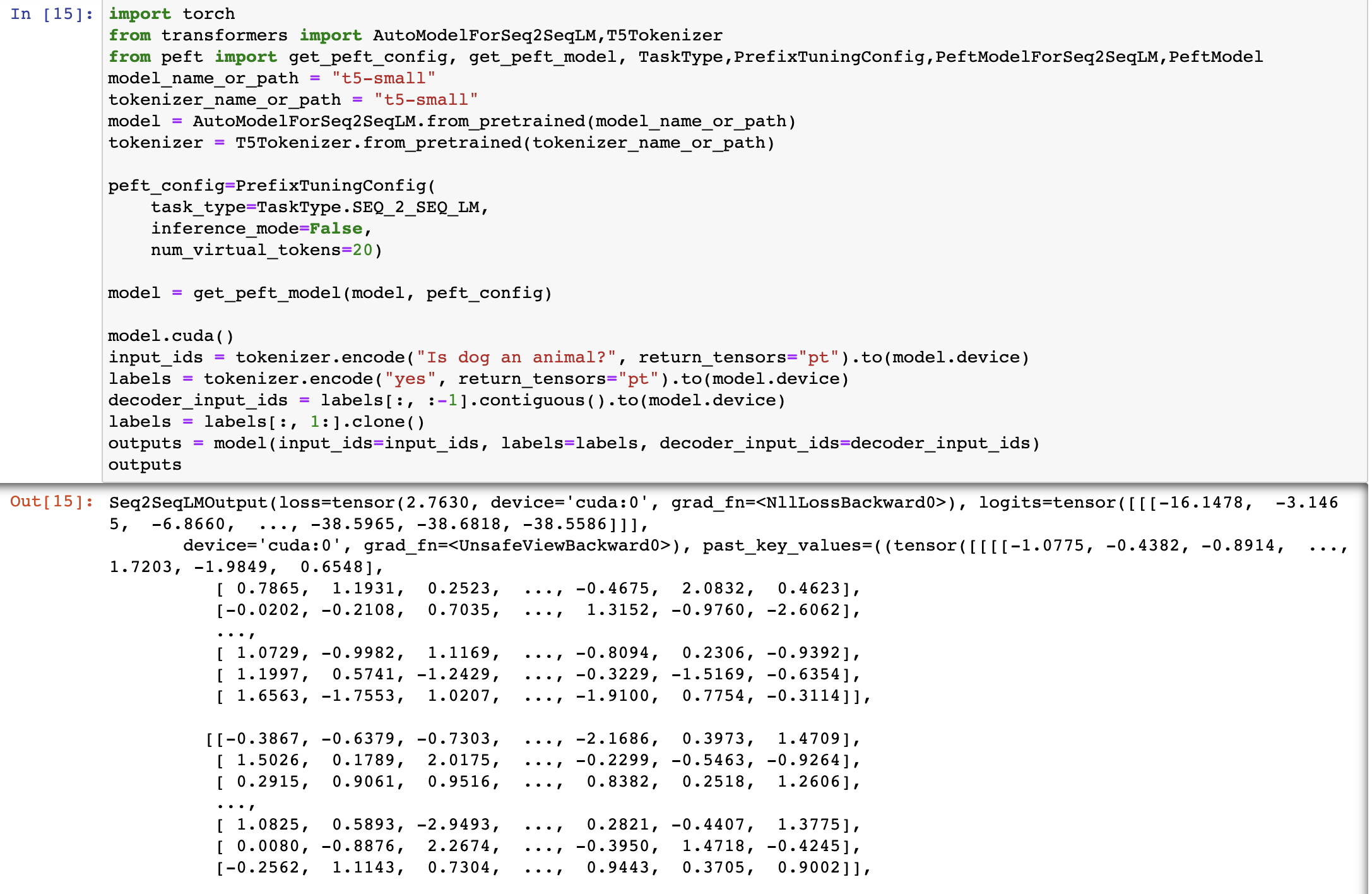 T5 with PrefixTuning ,error · Issue #75 · huggingface/peft · GitHub