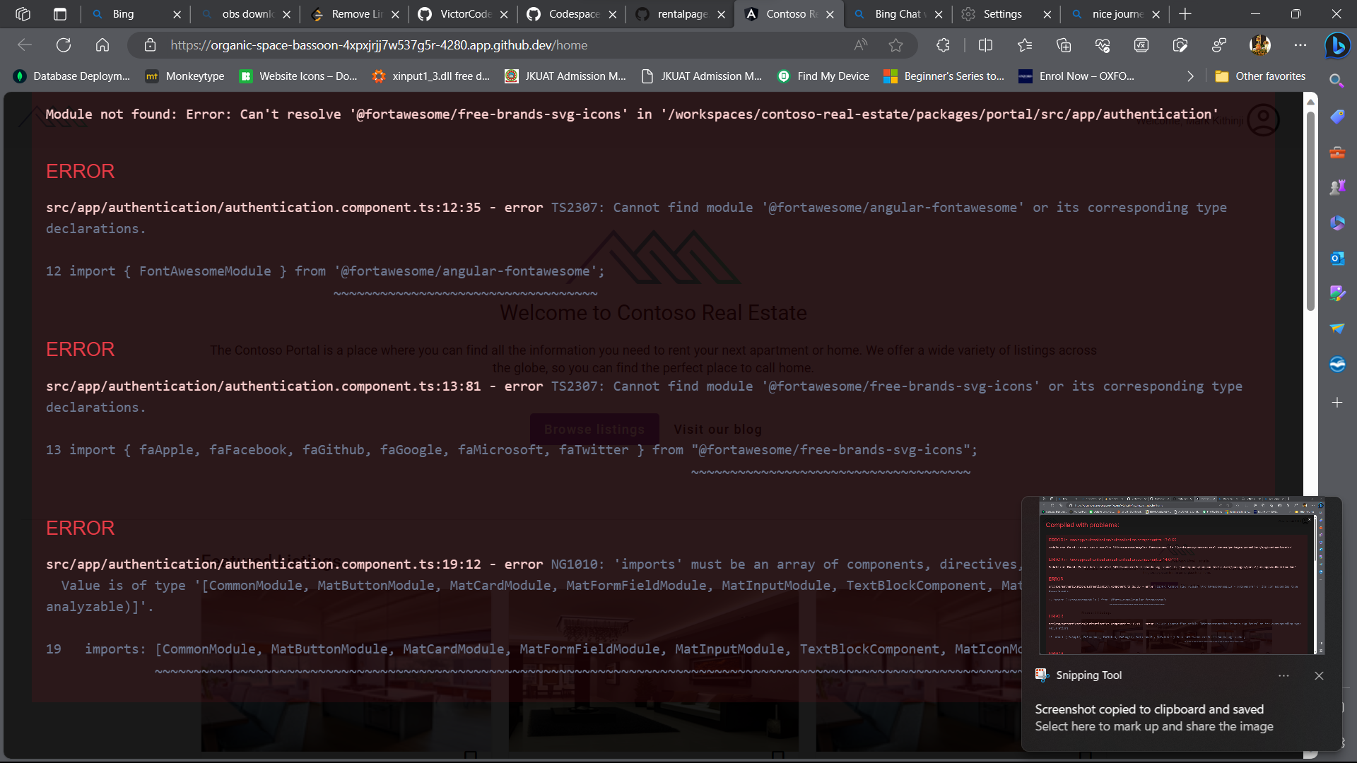 [Chore] : app cannot get /home · Issue #341 · Azure-Samples/contoso-real-estate · GitHub
