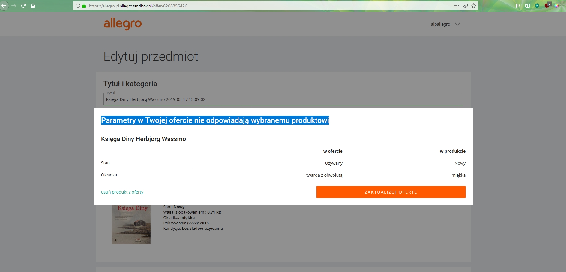 Produktyzacja i zmiana domyślnych parametrów · Issue #1640 · allegro/allegro-api · GitHub
