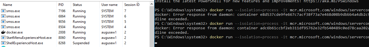 `--isolation=process` does not work on WS2022 despite equivalent kernel version · Issue #374 ...