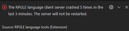 I am receiving crash reports with version 0.14.2 · Issue #156 · codefori/vscode-rpgle · GitHub