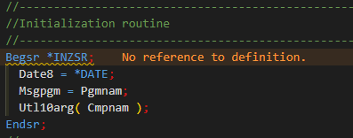 Linter rule `NoUnreferenced` set true then *INZSR is marked with warning · Issue #170 · codefori ...