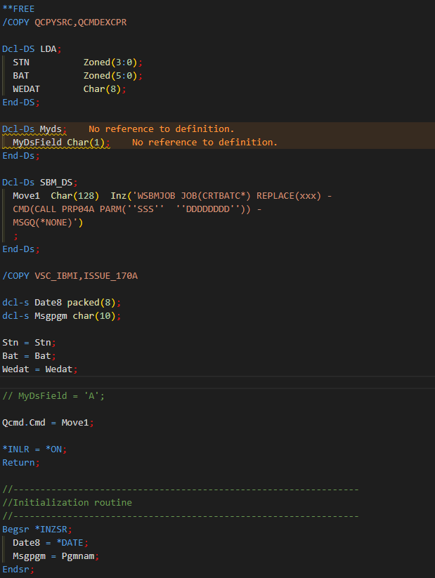 Linter Rule `nounreferenced` Set True Then Inzsr Is Marked With Warning · Issue 170 · Codefori