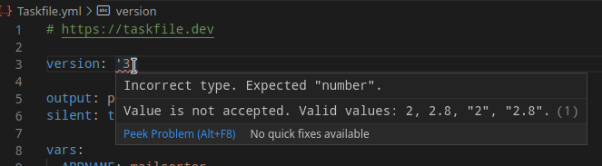 Missing support for version 3 · Issue #6 · paulvarache/vscode-taskfile · GitHub