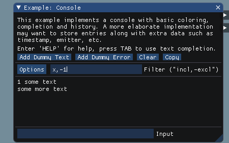 Demo console filter behaves odd · Issue #3045 · ocornut/imgui · GitHub