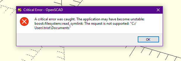Windows: Crash when accessing symlinked OpenSCAD file · Issue #1309 · openscad/openscad · GitHub
