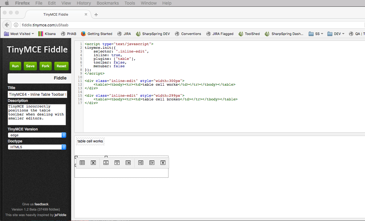 Inline Editor Table Toolbar Rendered Incorrectly · Issue 3738 · Tinymcetinymce · Github