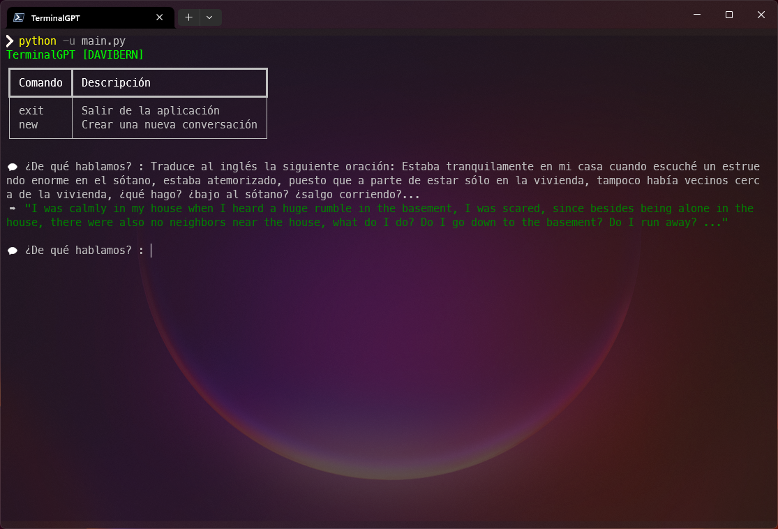 GitHub - davibern/TerminalGPT: Terminal GPT es un programa que se conecta a OPENAI para obtener ...