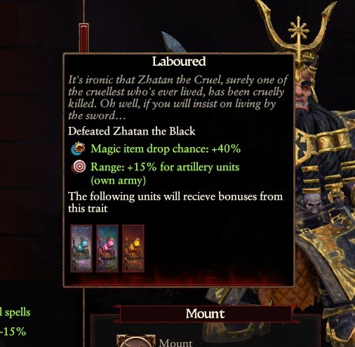 Chorf warmachines don't benefit from Zhatan's defeat trait · Issue #1062 · chadvandy/cbfm_wh3 ...