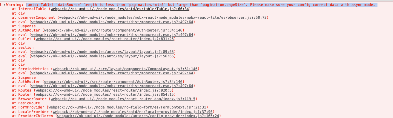 Table组件的pageSize由大到小选择后报`dataSource`的长度小于`pagination.total`但大于`pagination.pageSize` · Issue ...
