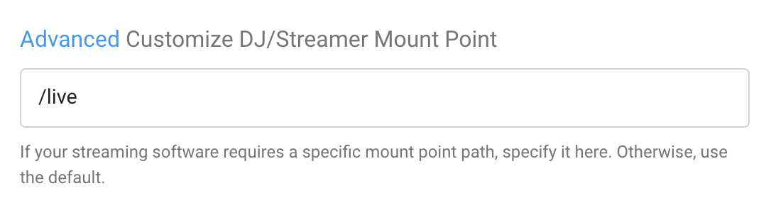 Shoutcast protocol connection method no longer works after customizing streamer mount point ...