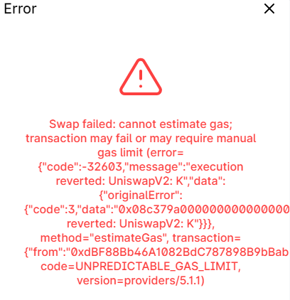 Swap error message is too verbose · Issue #1507 · Uniswap/interface · GitHub