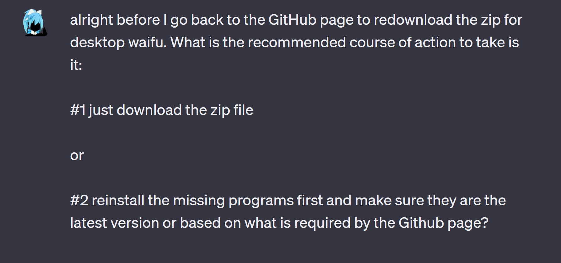 Installing desktop waifu with ChatGPT as your guide · Issue #65 · AlizerUncaged/desktop-waifu ...