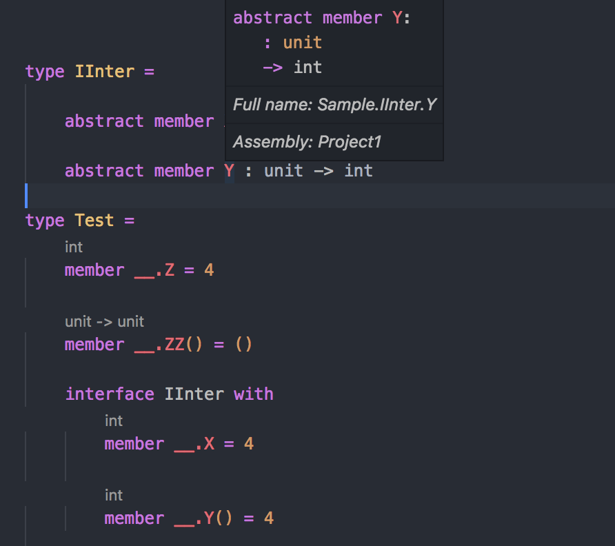 Member signature missing arrow, looks like property · Issue #814 · ionide/ionide-vscode-fsharp ...