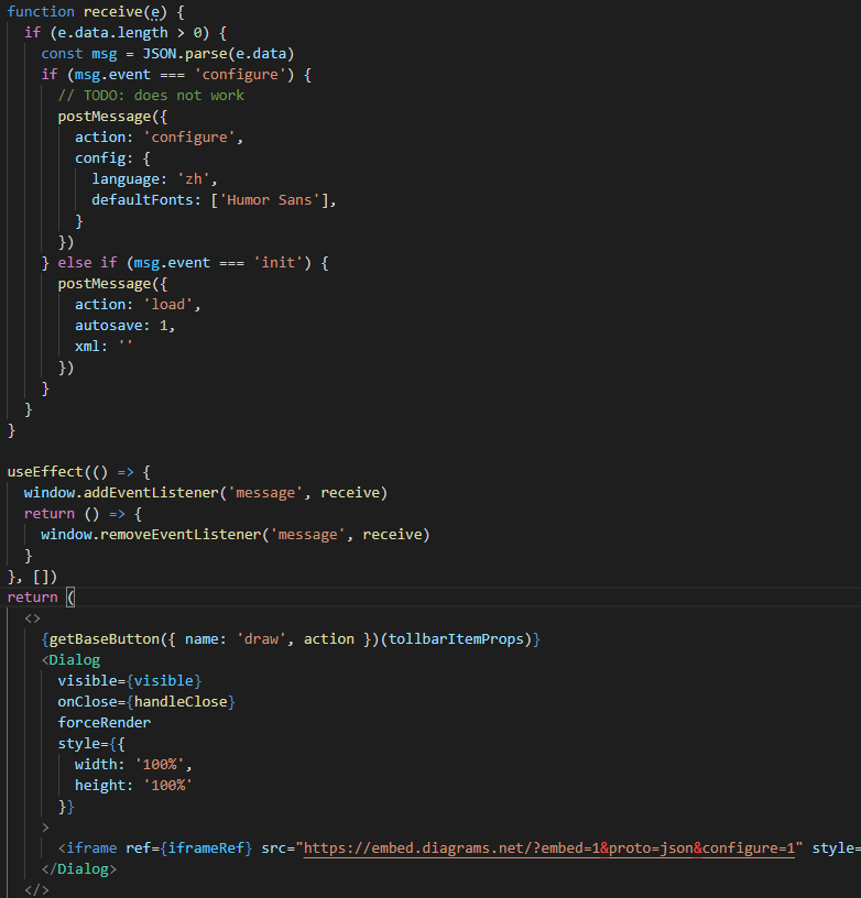 configure is not work in embed mode · Issue #1092 · jgraph/drawio · GitHub