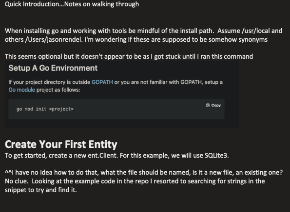 Quick Introduction Feedback · Issue #705 · ent/ent · GitHub
