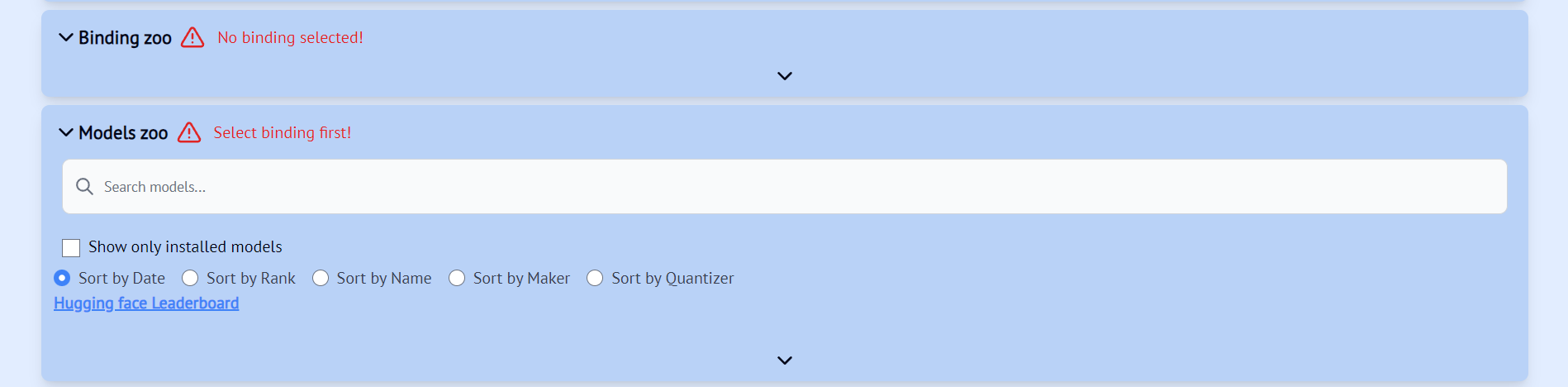 Model Selection not available · Issue #414 · ParisNeo/lollms-webui · GitHub