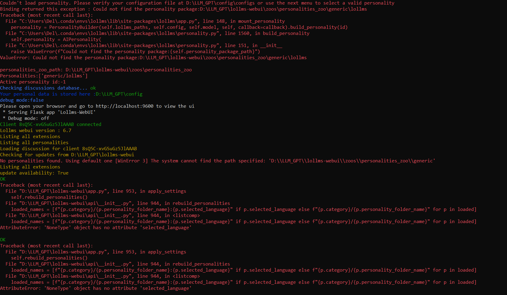 Model Selection not available · Issue #414 · ParisNeo/lollms-webui · GitHub