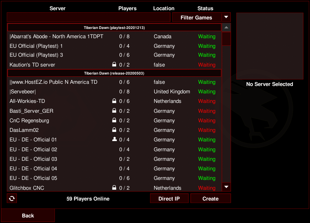 Server list text filter search field · Issue #19039 · OpenRA/OpenRA · GitHub