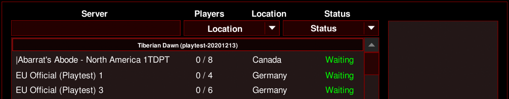 Server list text filter search field · Issue #19039 · OpenRA/OpenRA · GitHub