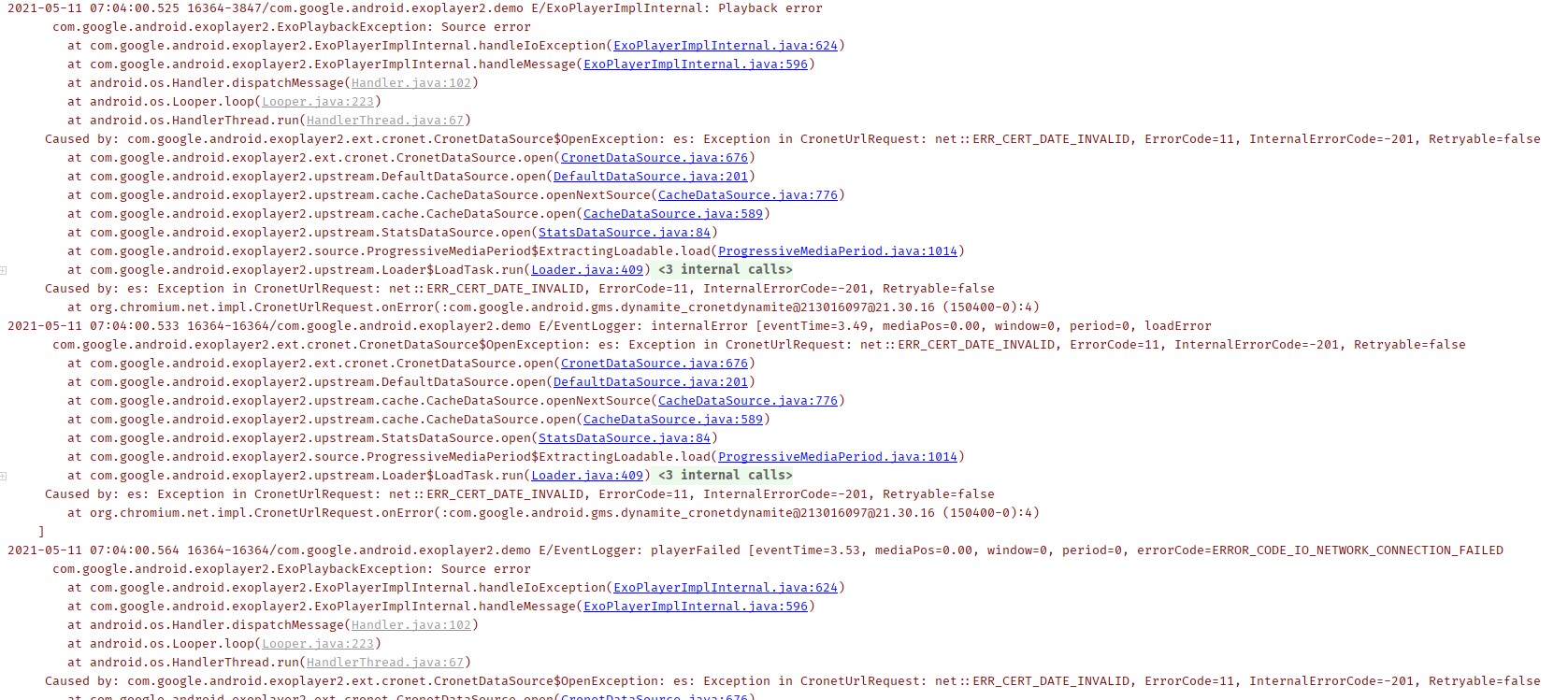 playback failed on android 11 · Issue #9612 · google/ExoPlayer · GitHub