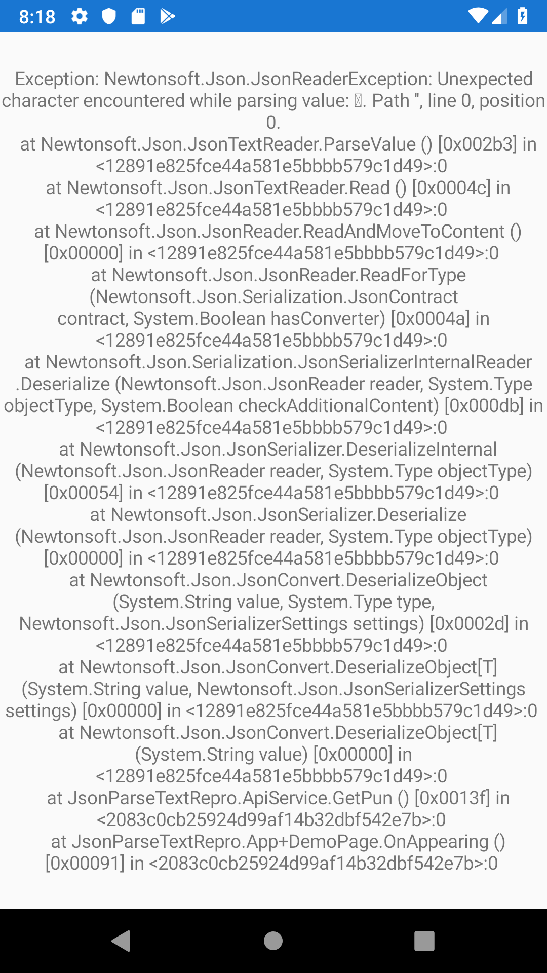 GitHub - TheCodeTraveler/JsonParseTextRepro: A reproduction sample demonstrating a regression in ...