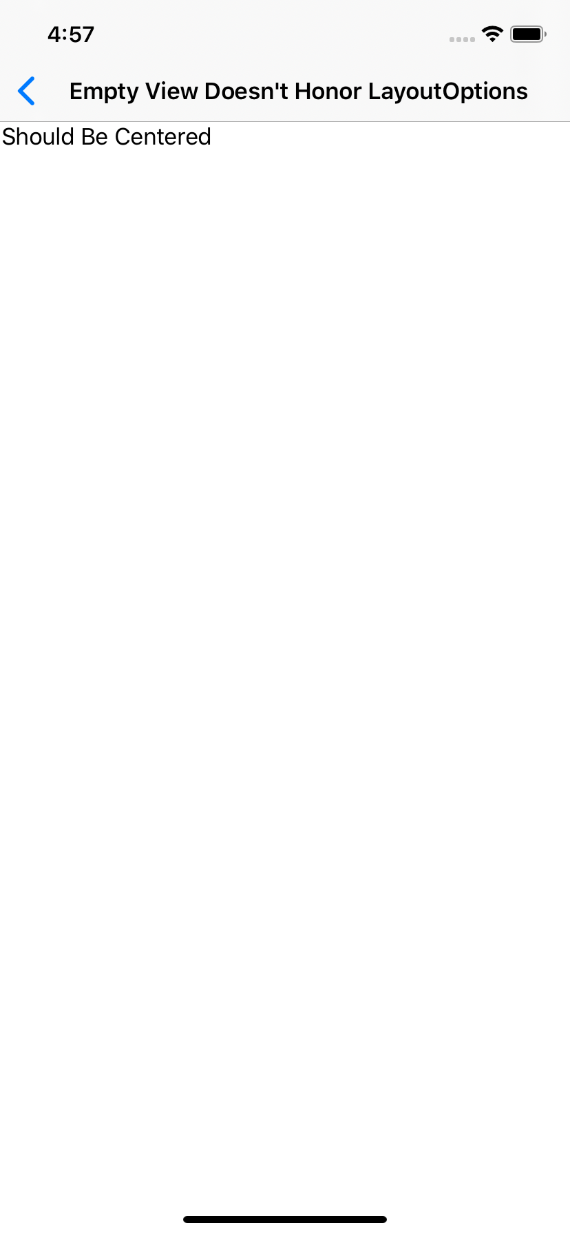 Collectionviewemptyview Doesnt Honor Layoutoptions · Issue 10551 · Xamarinxamarinforms · Github
