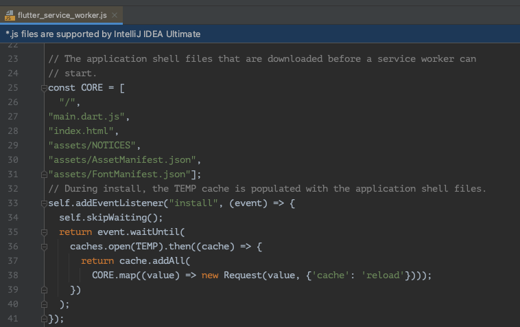 Web Service Worker Downloads Notices File Directly At The Start Of The Application · Issue