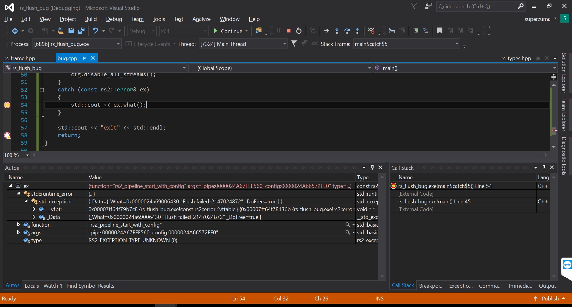 rs2_pipeline_start_with_config Flush failed-2147024872 · Issue #2238 · IntelRealSense ...