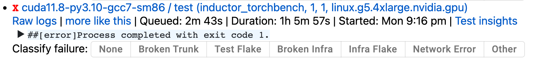 Suboptimal Error Match For Inductor Jobs · Issue 4071 · Pytorch Test Infra · Github