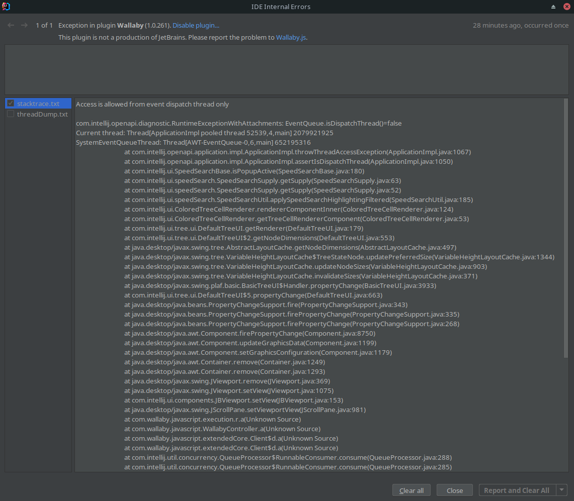 Stacktrace in IntelliJ 2022.3.2 · Issue #3191 · wallabyjs/public · GitHub