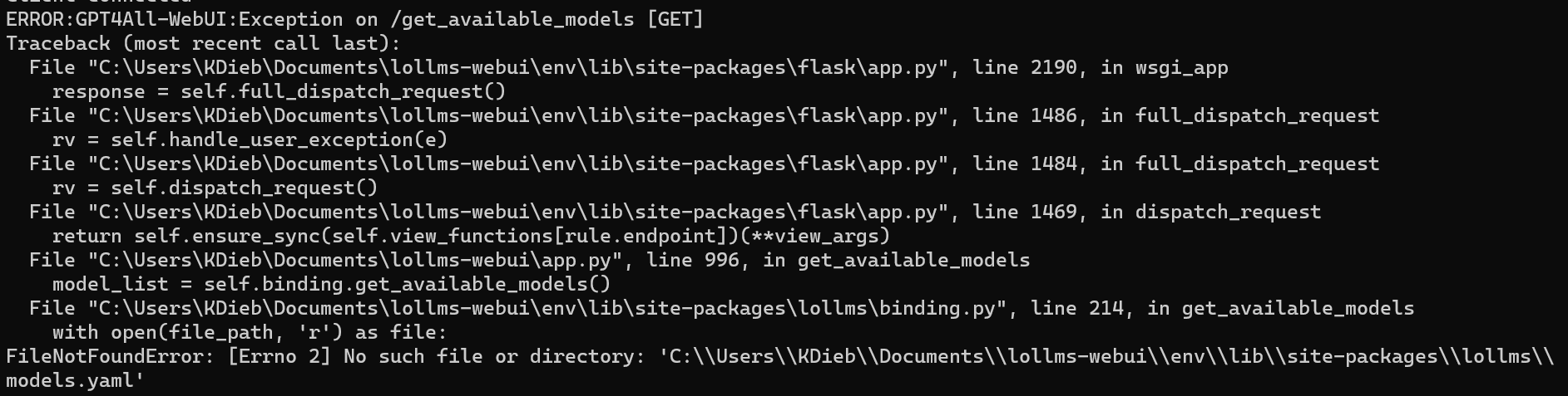 lollms-webui\\env\\lib\\site-packages\\lollms\\models.yaml no such file or directory · Issue ...