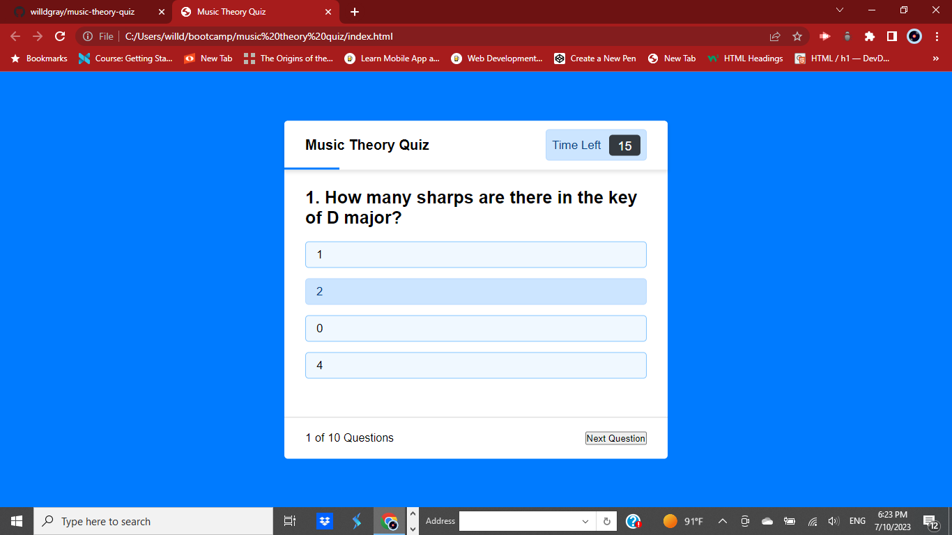 GitHub - willdgray/music-theory-quiz