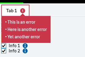 Enhance Tabs so that they can summarise form input error on their page ...