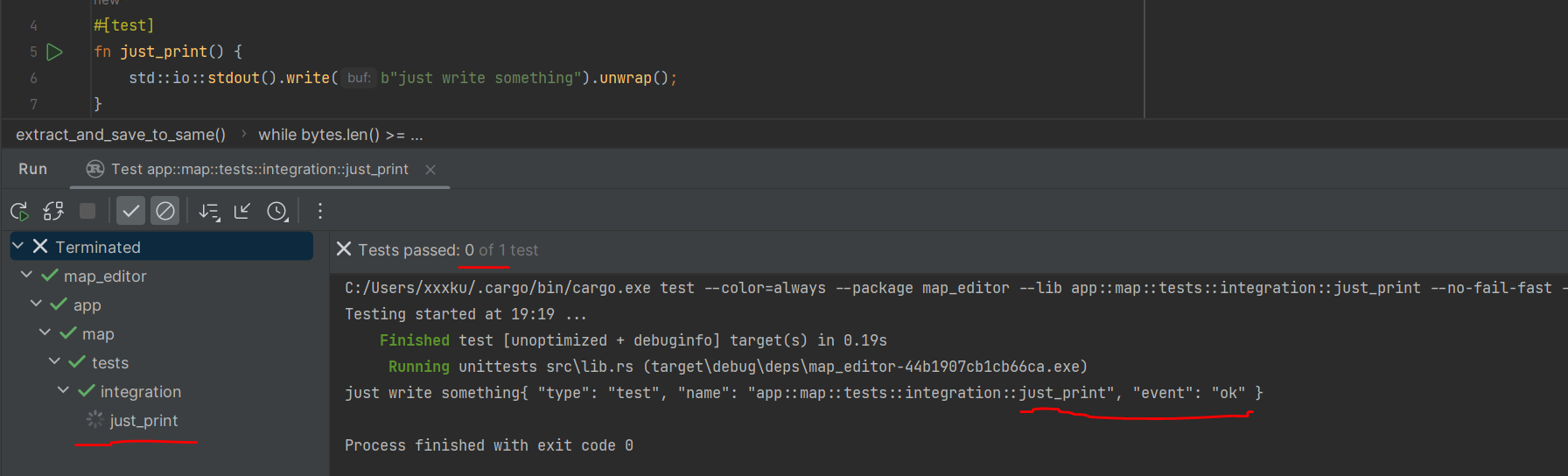 Cargo Test Tests That Print To Console Do Not Finish In Ide · Issue 10846 · Intellij Rust