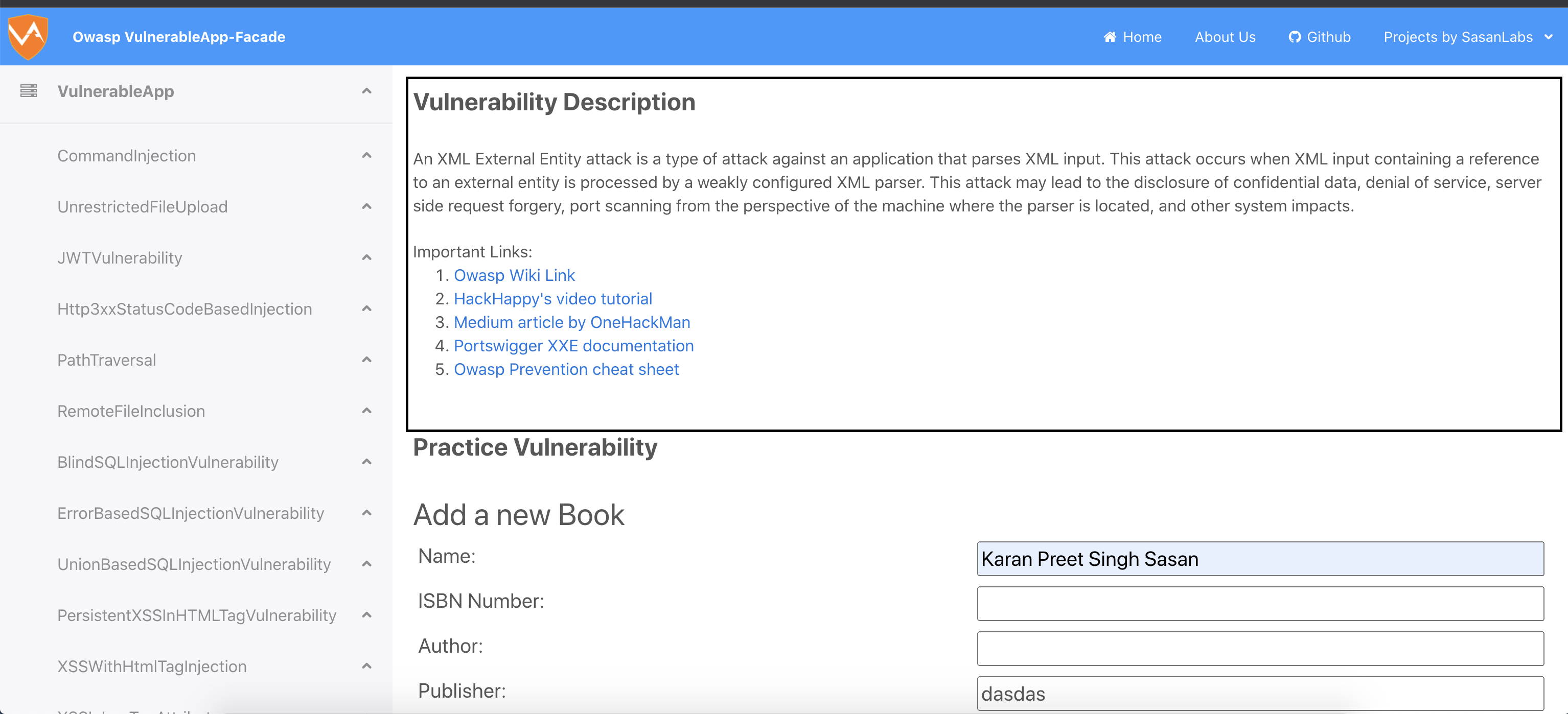 Adding Support For Hiding Vulnerability Description · Issue 51 · Sasanlabs Vulnerableapp Facade