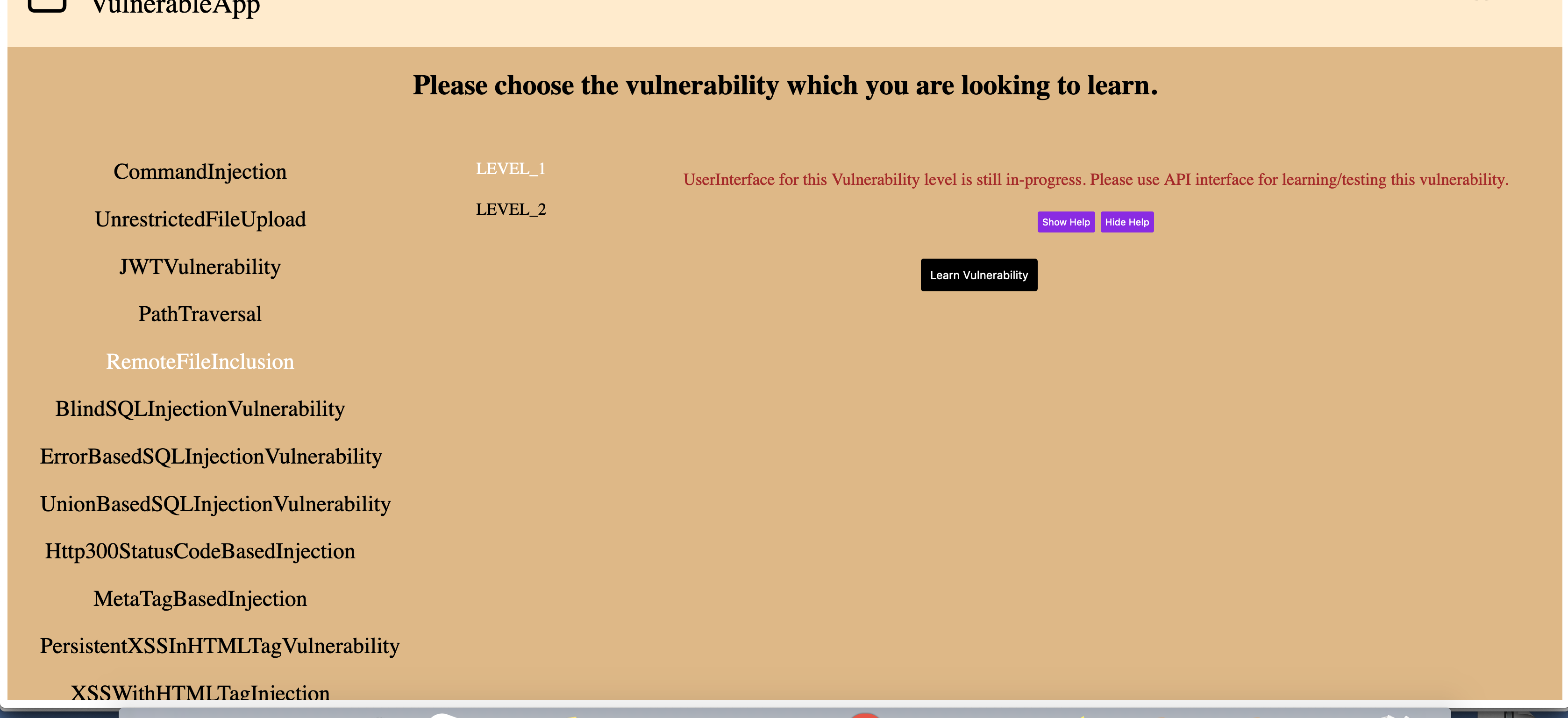 Some Vulnerability Are Not Having User Interface · Issue 219 · Sasanlabs Vulnerableapp · Github