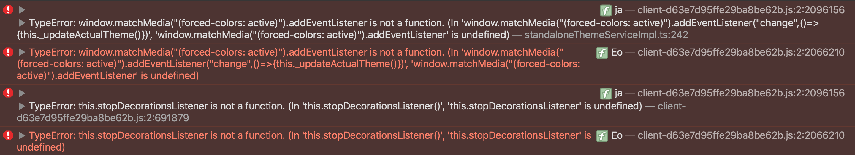 Code and console not showing up in Safari 13.1.1 · Issue #1399 · stackblitz/core · GitHub