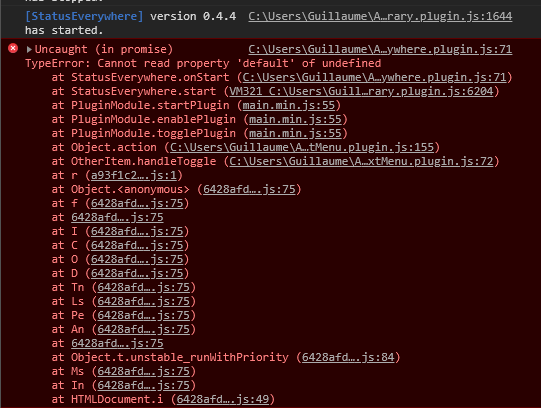 New Update Broke Status Everywhere · Issue #146 · rauenzi ...