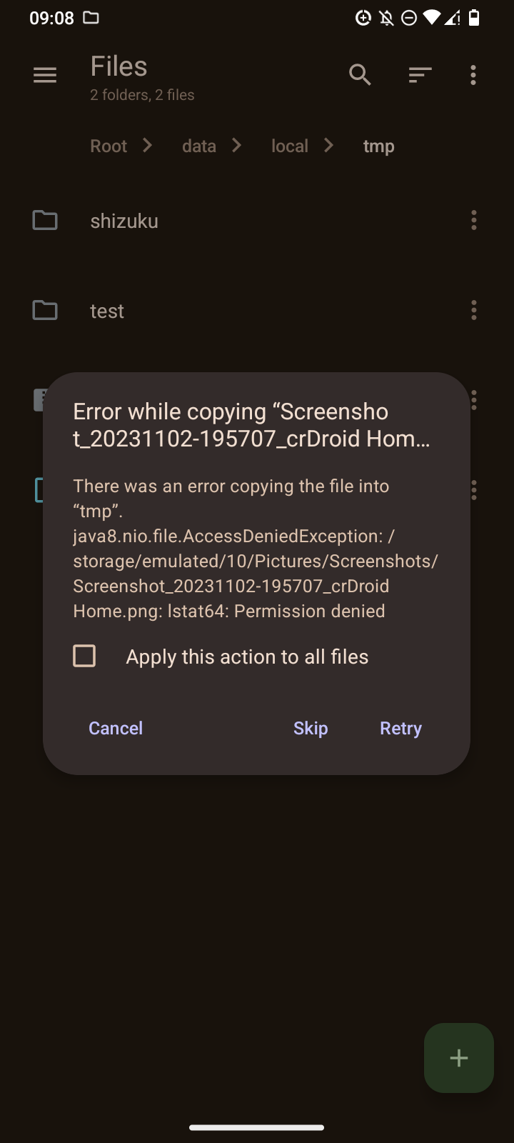 Cannot copy or move a file from internal storage to any directory in root on other users · Issue ...