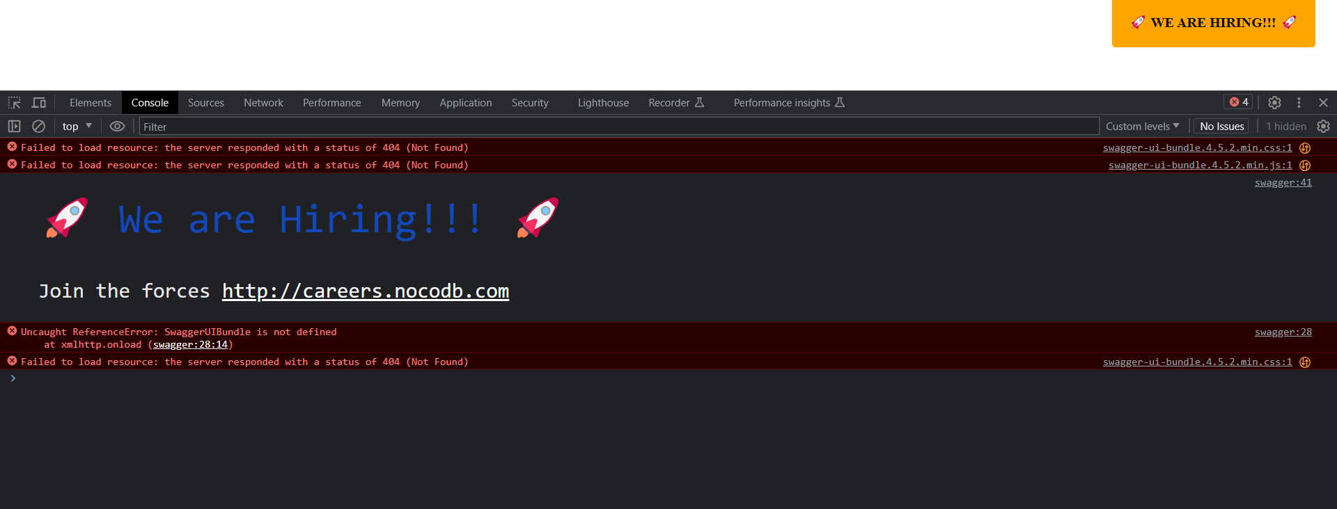 🐛 Bug Swagger Nocodb Not Working · Issue 5998 · Nocodb Nocodb · Github