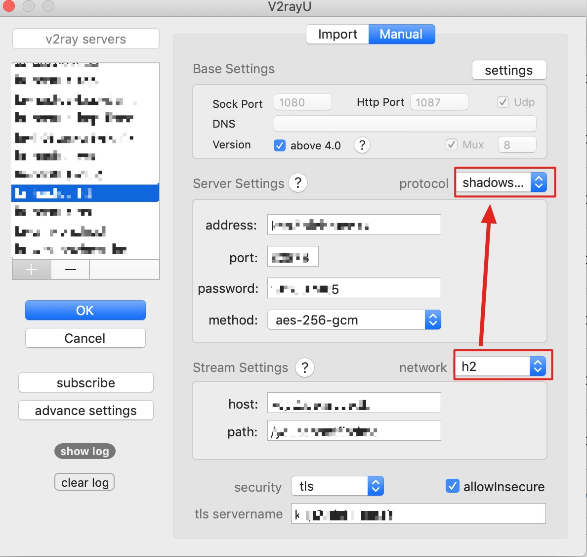 【bug】h2协议时vmess会自动变成shadowsocks · Issue #159 · yanue/V2rayU · GitHub