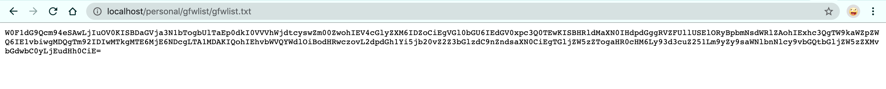 点击“save and update pac from GFW List”后“GFW list”的内容无法及时更新到“http://127.0.0.1:1086/pac/proxy.js”中 ...
