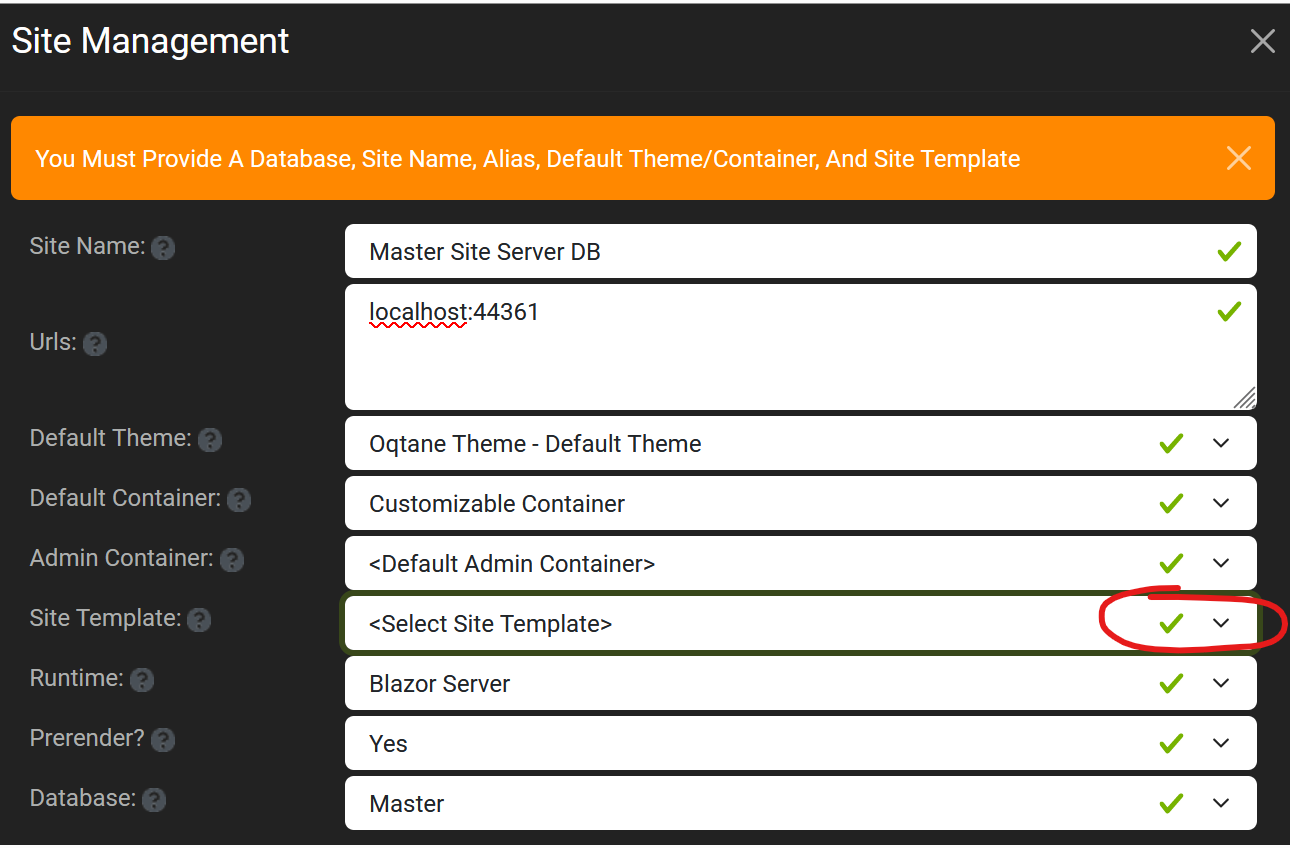 Issue: Site Management - Green Checkmark, but error notificiation warning - Unable to see what ...