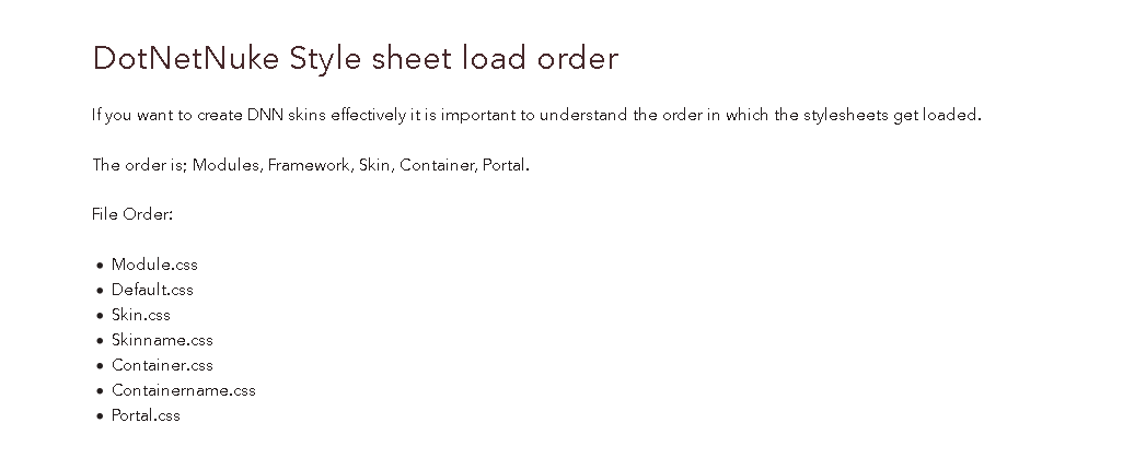 Custom Page Stylesheets load before skin.css · Issue #3611 · dnnsoftware/Dnn.Platform · GitHub