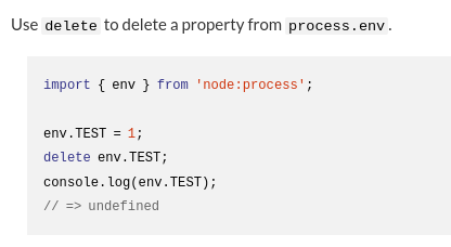`delete process.env.XXX` not work · Issue #4383 · oven-sh/bun · GitHub