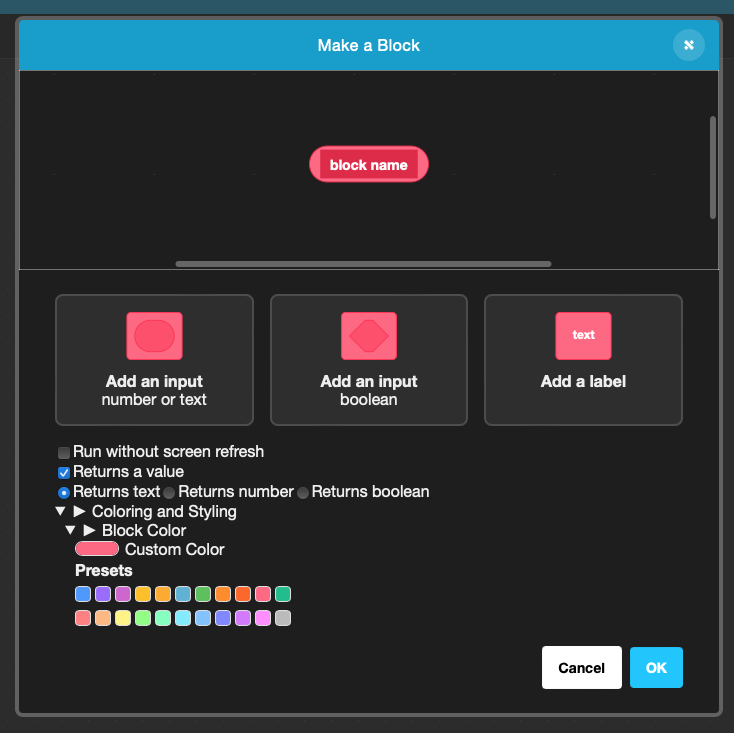 Custom Reporter And Boolean Blocks · Turbowarp Extensions · Discussion 541 · Github