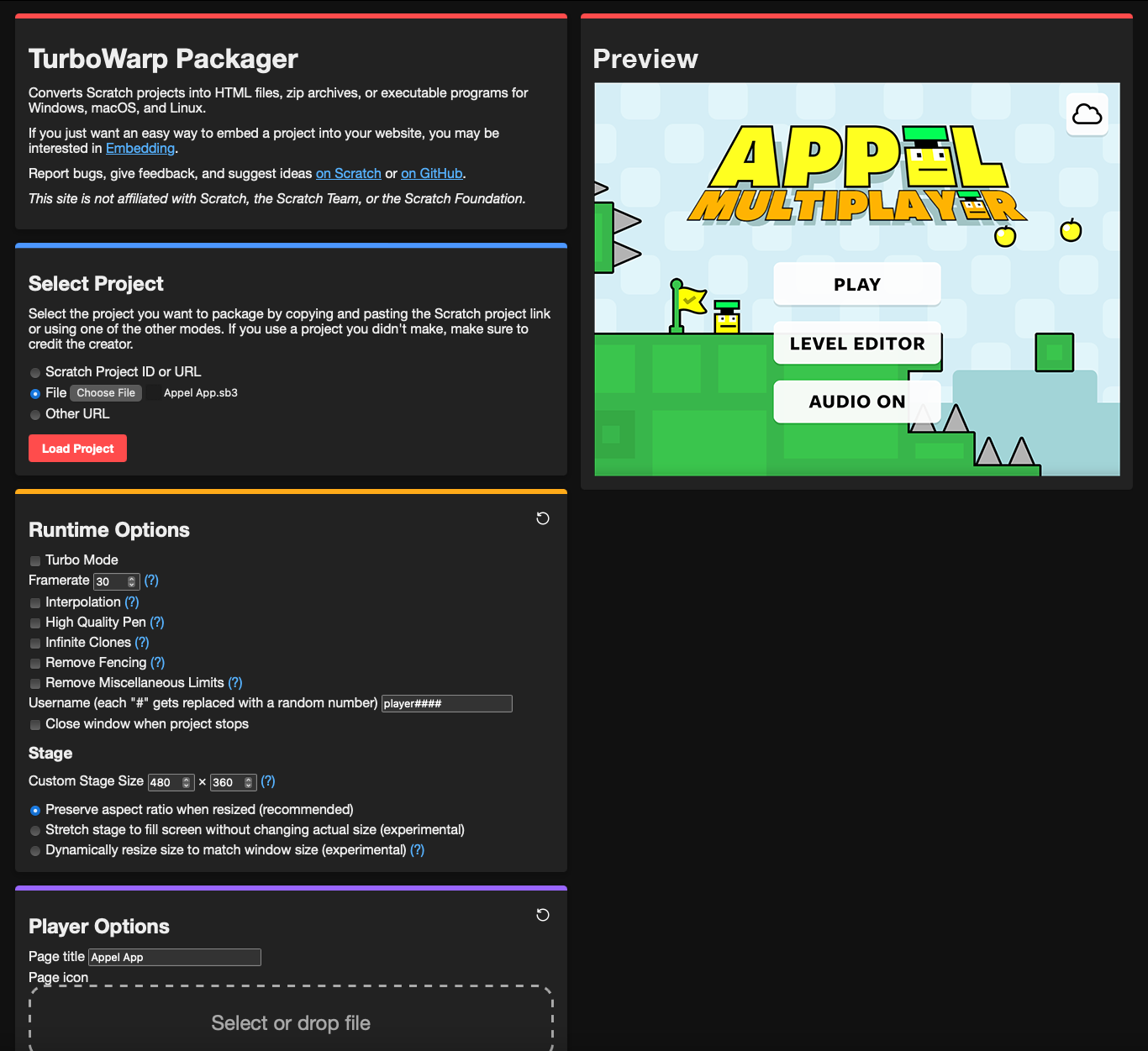 Live Packager Preview · Issue #724 · TurboWarp/packager · GitHub