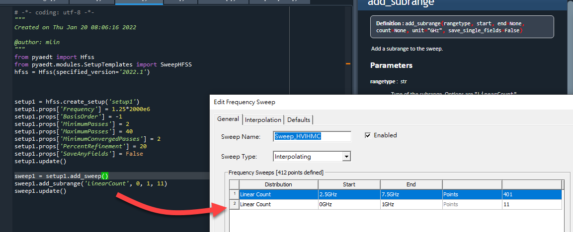 Default item exist in sweepHFSS when setup.add_sweep() · Issue #743 · ansys/pyaedt · GitHub