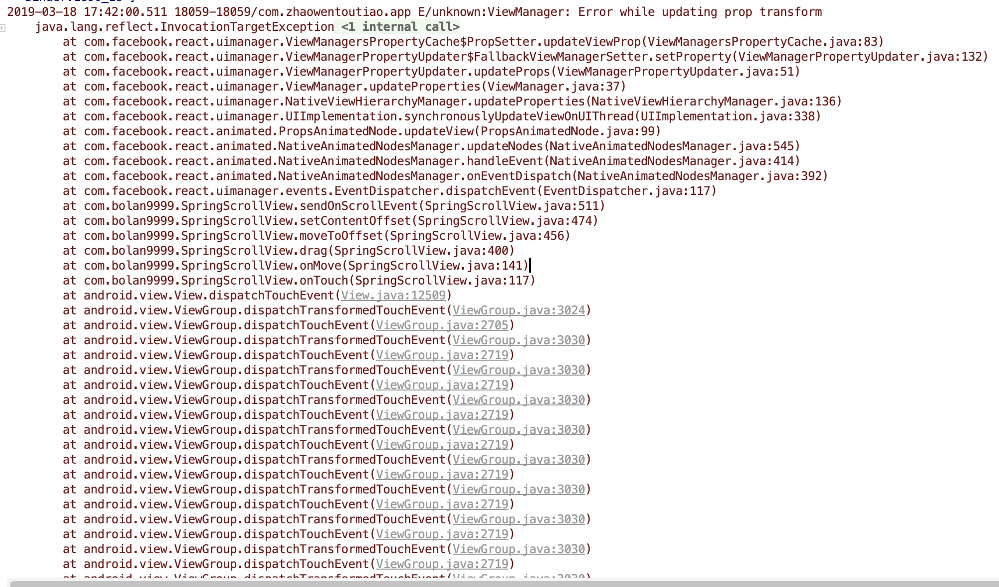 android 9.0模拟器以及真机闪退(上拉加载)... android 7.0未发现问题 · Issue #256 · bolan9999/react-native-largelist ...